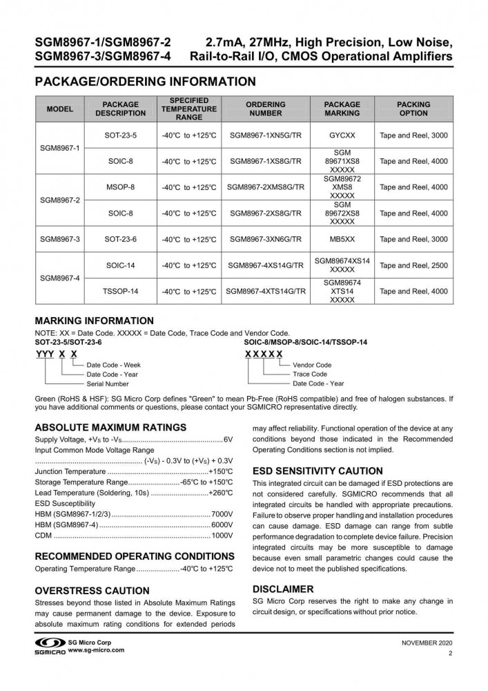 SGM8967 datasheet page 2