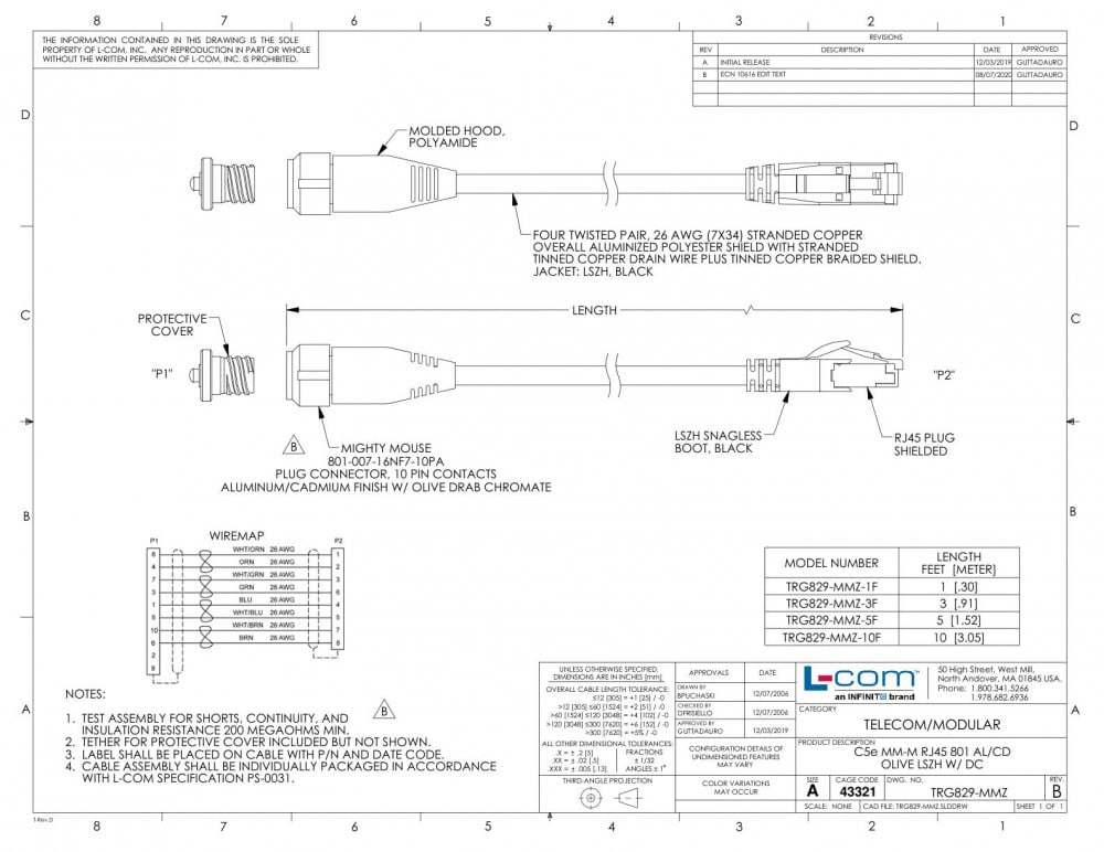 L-com TRG829-MMZ drawing page