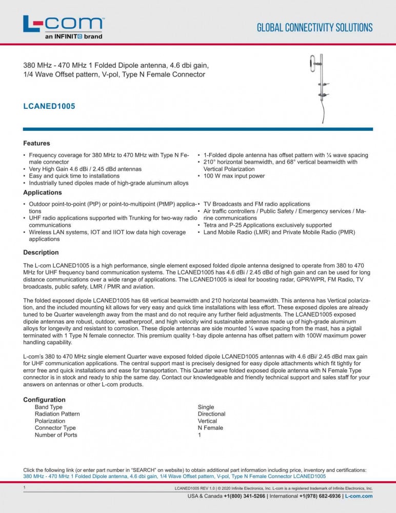 LCANED1005 product documentation page 1