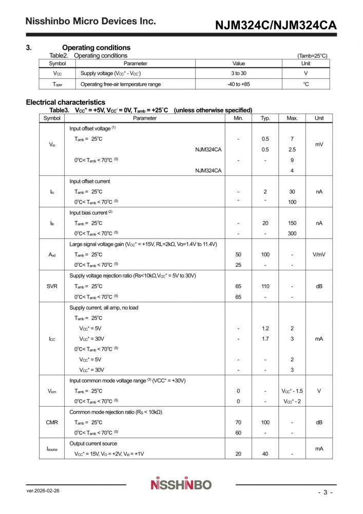 NJM324C datasheet page 3