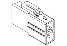 VersaBlade Hybrid Receptacle Housing, without Mounting Ears, 2 Circuits, Blue, Glow-Wire Capable