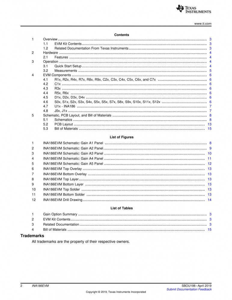 INA186EVM technical document page 2