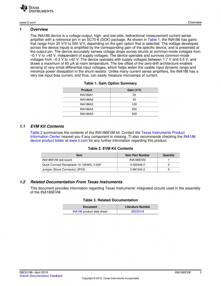 INA186EVM technical document page 3