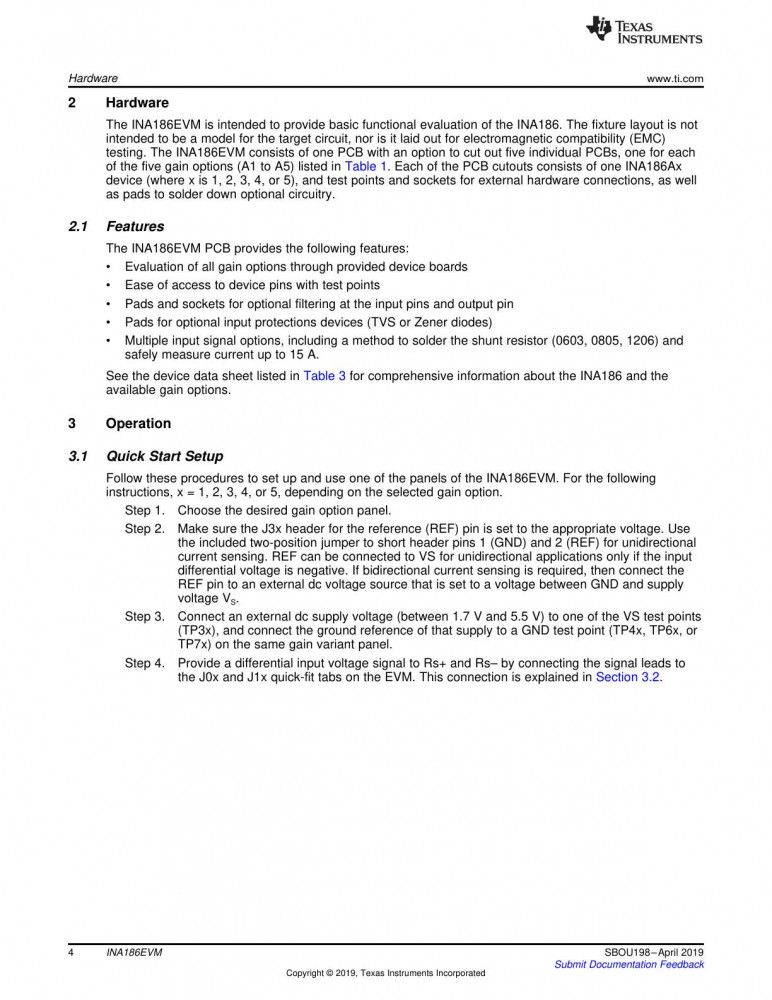 INA186EVM technical document page 4