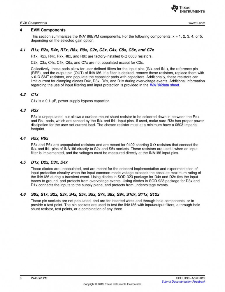 INA186EVM technical document page 6