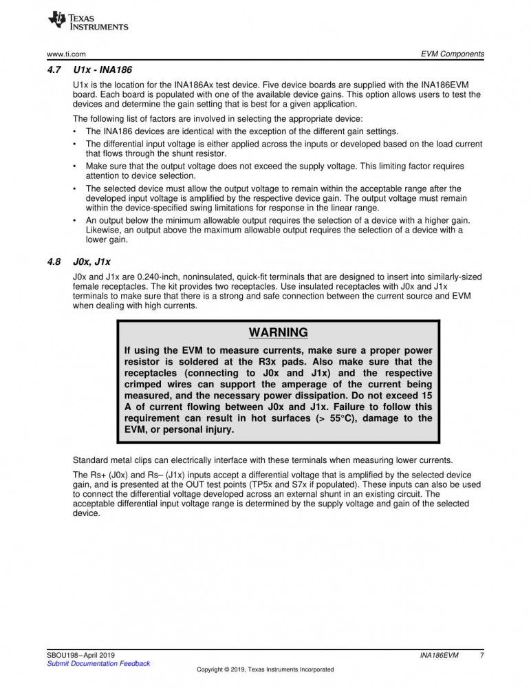 INA186EVM technical document page 7
