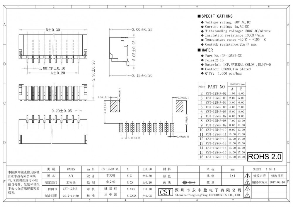CST CS-1254R-08 technical drawing page