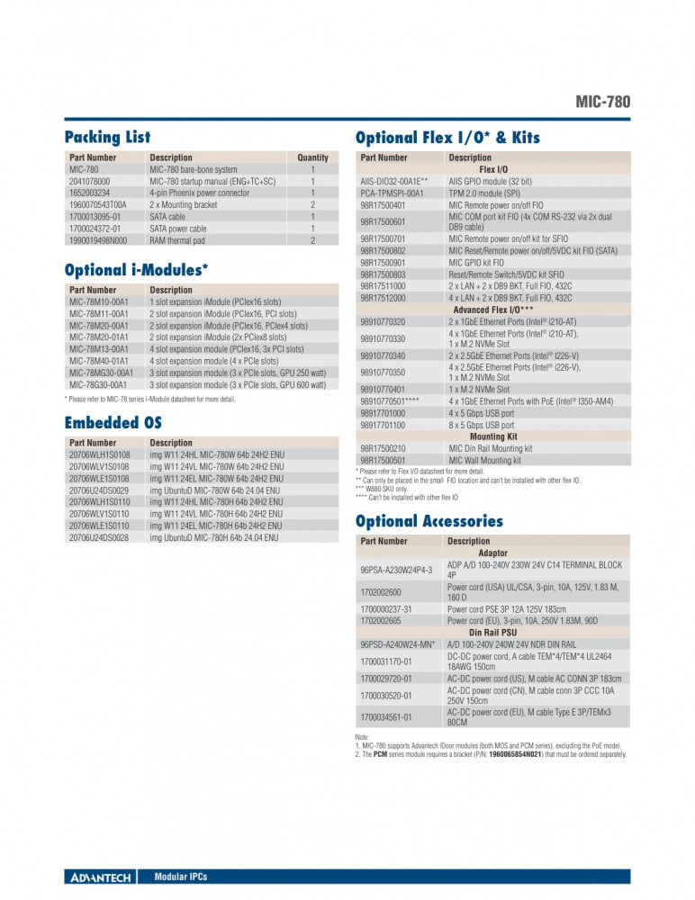 MIC-780 product document page 3