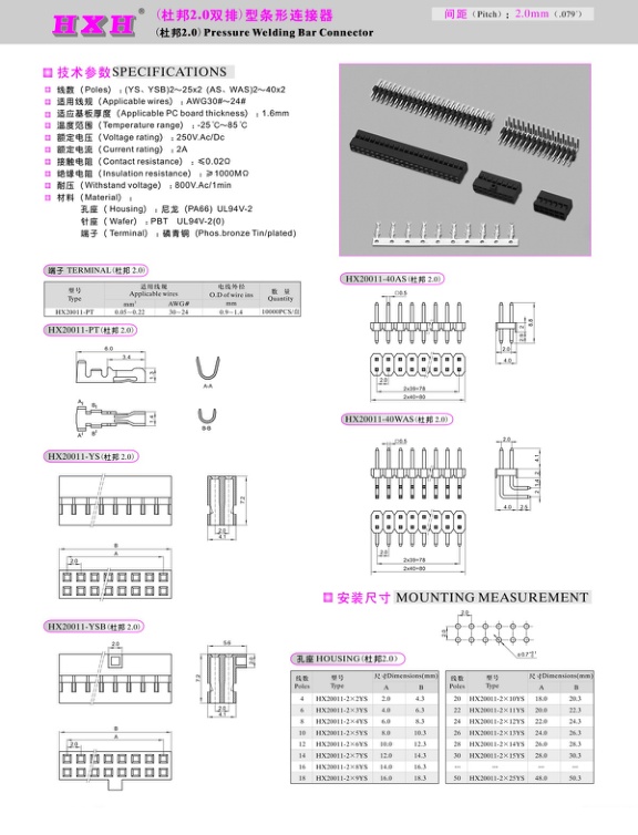 Hongxing HX20011 series technical drawing page 2