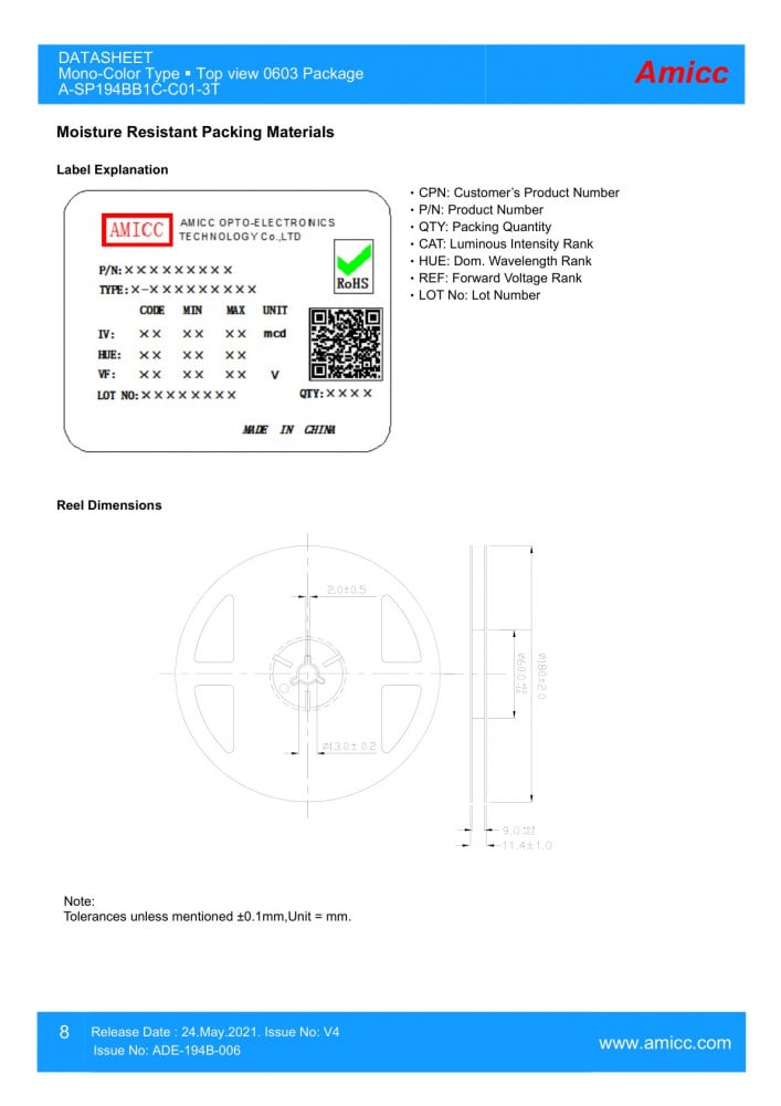 A-SP194BB1C-C01-3T datasheet page 8