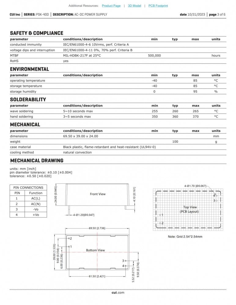 PSK-40D-15 datasheet page 3