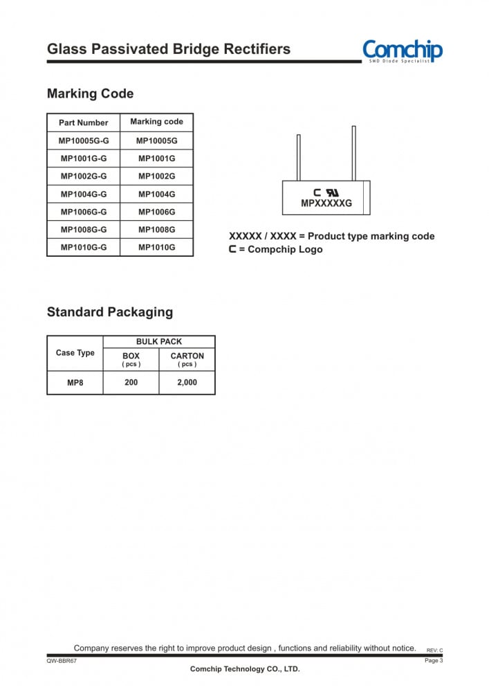 MP1001G-G datasheet page 3