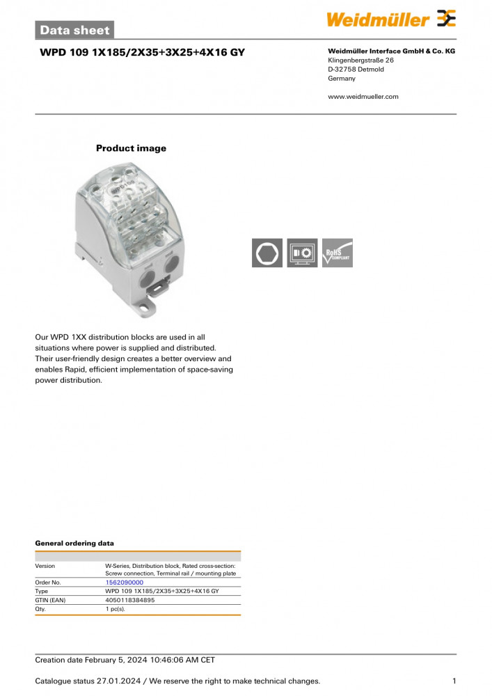 WEIDMULLER 1562090000 document page 1