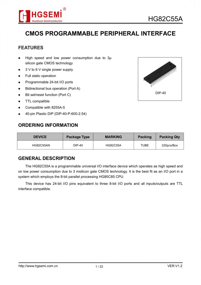 HG82C55AN datasheet page 1