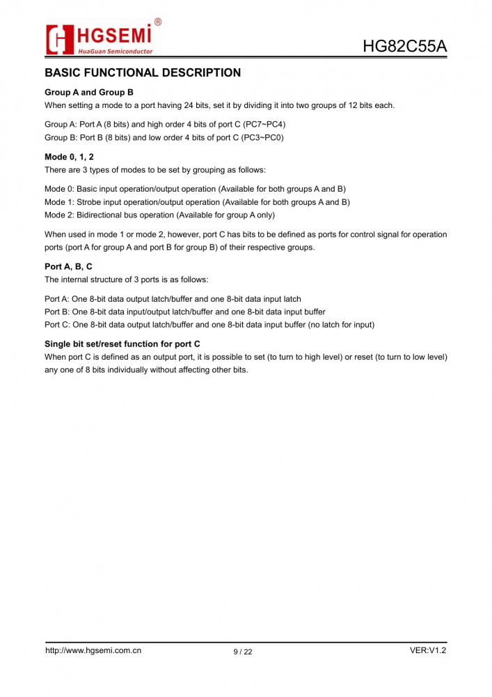 HG82C55AN datasheet page 9