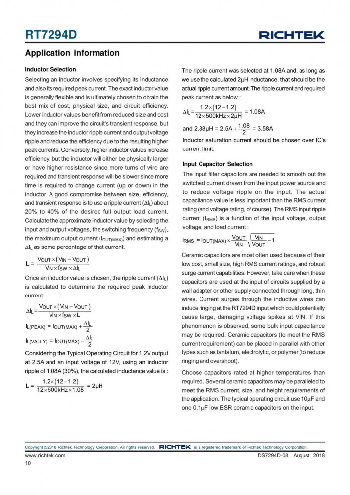 RT7294D datasheet page 10