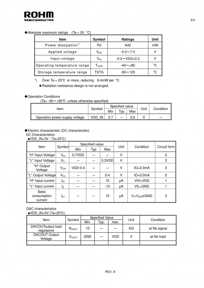 BU6939FV-E2 technical document page 2