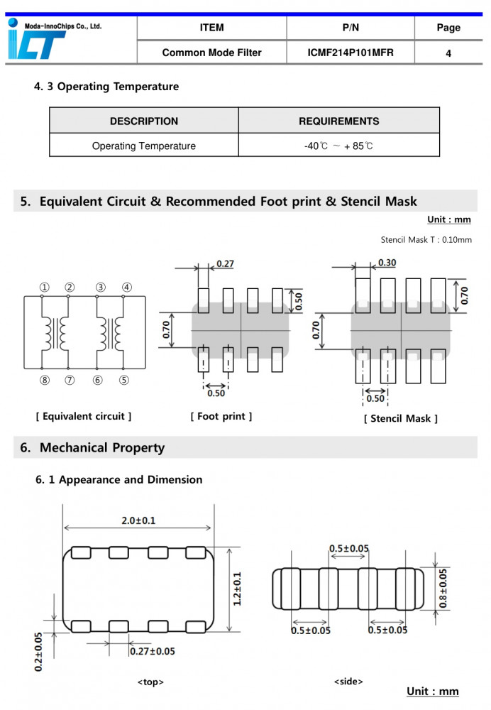 ICMF214P101MFR datasheet page 4