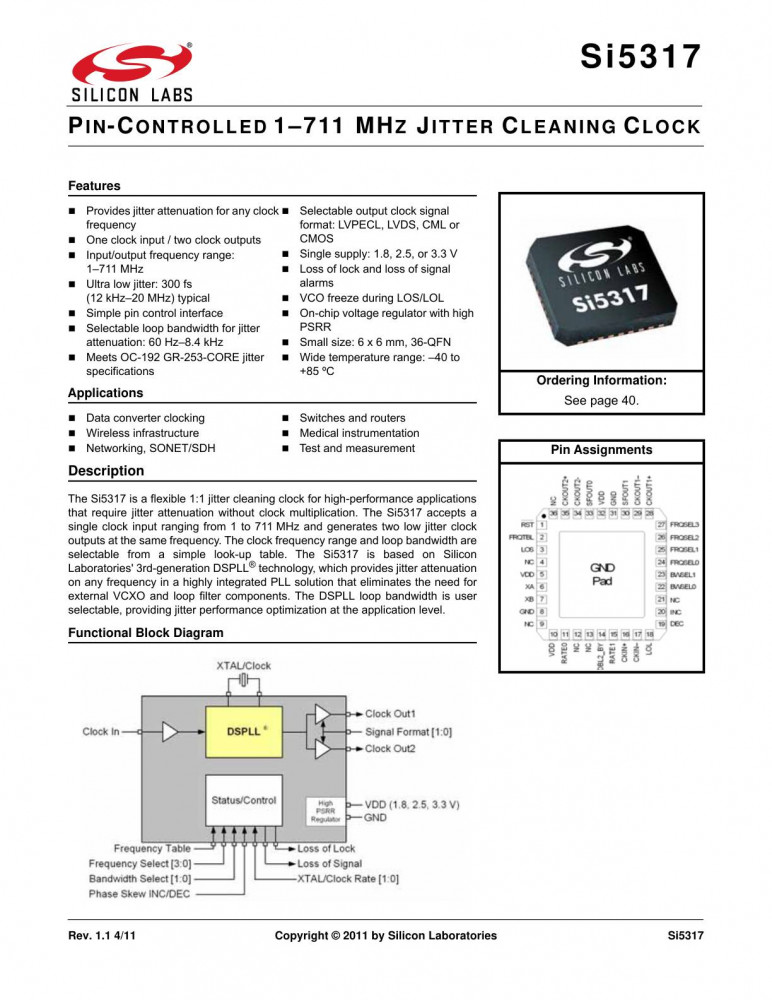 SI5317 datasheet page 1