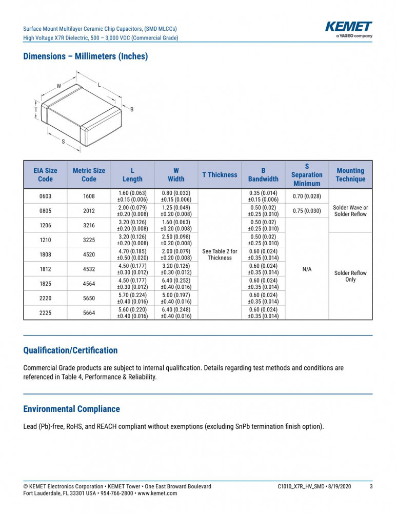 KEMET datasheet page 3