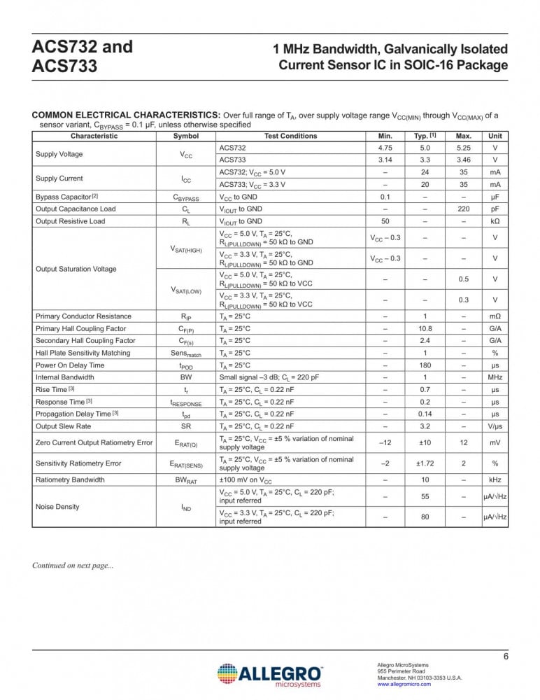 ACS733 datasheet page 6