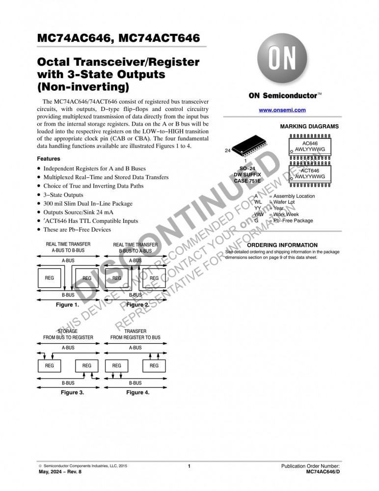 MC74AC646 datasheet page 1