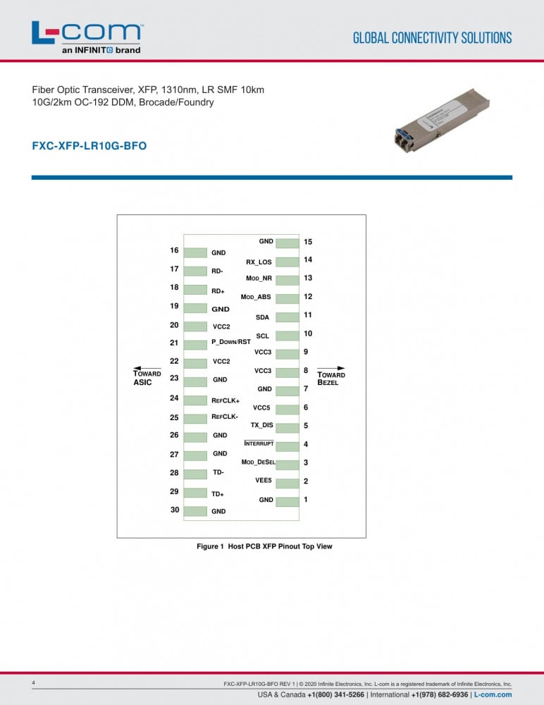 FXC-XFP-LR10G-BFO technical document page 4