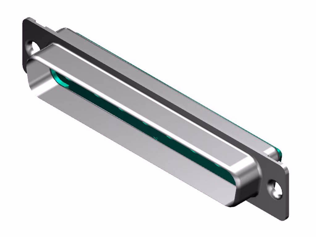 FCT Mixed Layout D-Sub Housing, Male, Tin-plated Shell with Dimples, Non-Magnetic, 8 Circuits Unloaded, Green Insulator