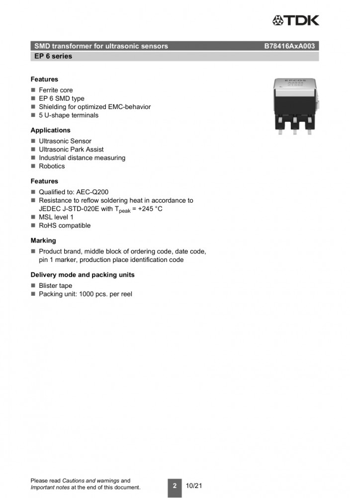 B78416 EP 6 product document page 2
