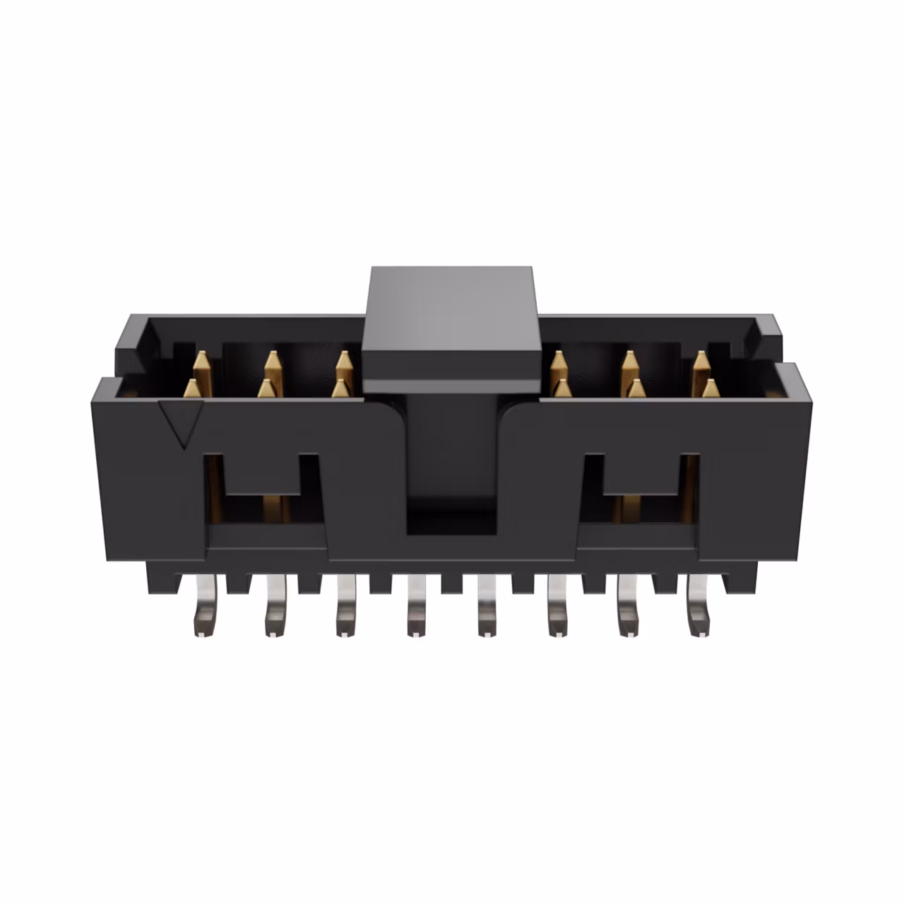 2.00mm Pitch, Milli-Grid PCB Header, Dual Row, Vertical, Surface Mount, Shrouded, 16 Circuits, 0.05µm Gold (Au) Plating, Dual Side Slots, Dual Friction Locks, Center Polarization, with Cap, Tape and Reel for sale
