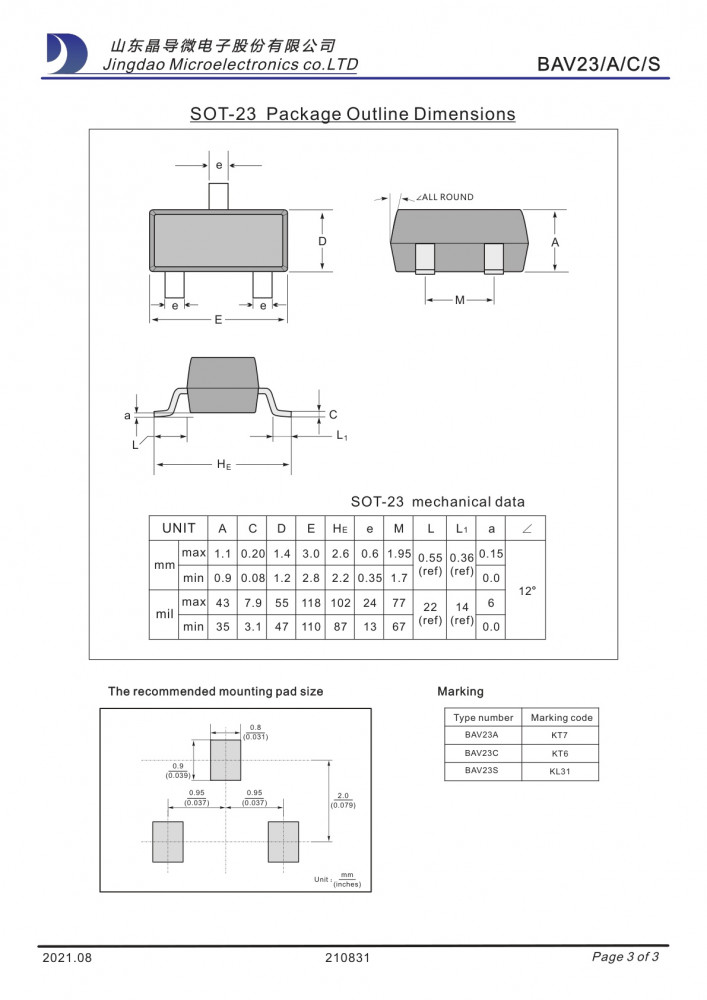 BAV23 series datasheet page 3
