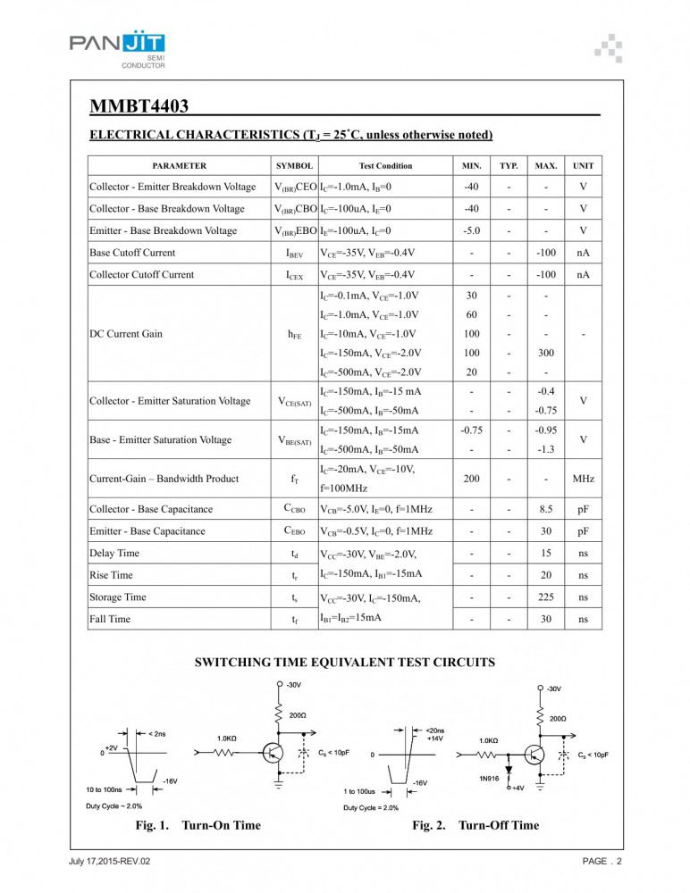 MMBT4403 datasheet page 2