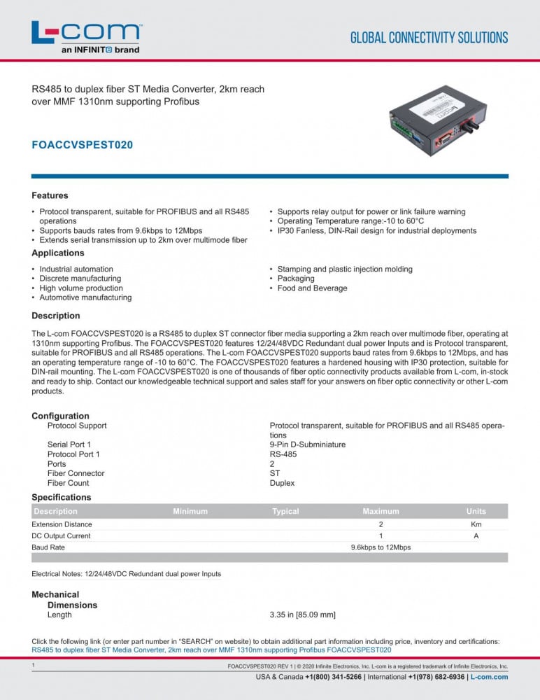 FOACCVSPEST020 technical document page 1