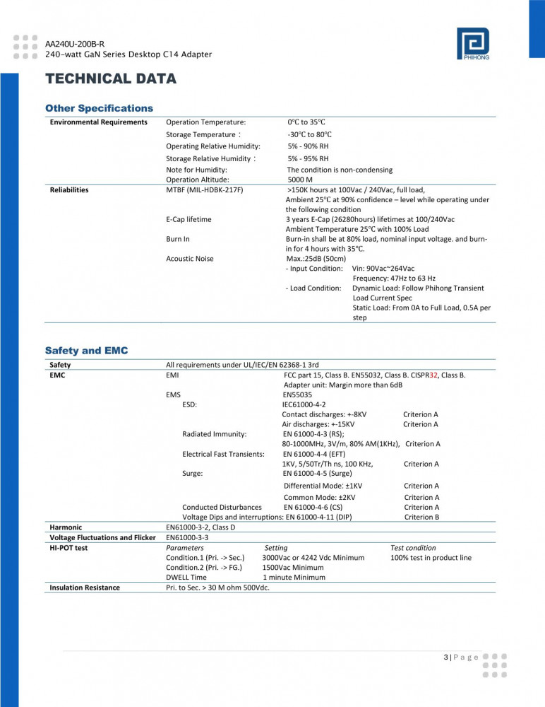AA240U-200B-R technical document page 3