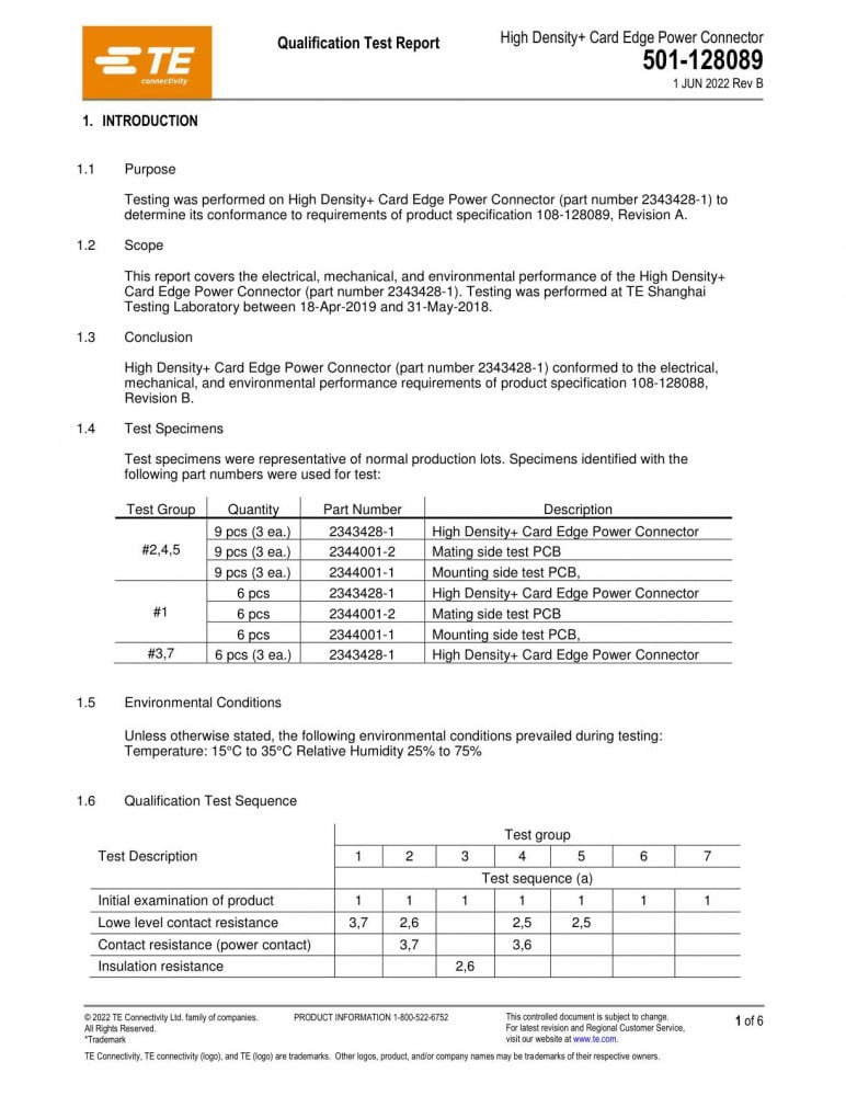 2343428-1 qualification report page 1