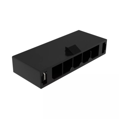 Mini-Fit Max Right Angle Header, Single Row, Surface Mount, 5 Circuits, Matte Tin (Sn) Plating, Black, Glow-Wire Capable, Tape and Reel for sale