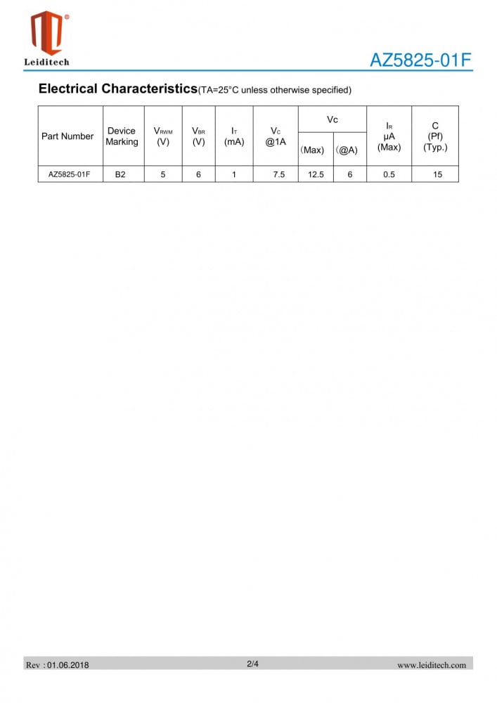 AZ5825-01F datasheet page 2