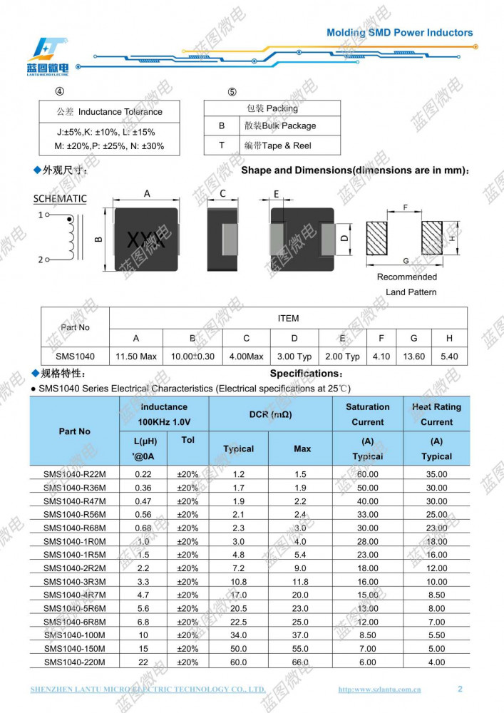 SMS1040-680MT datasheet page 2