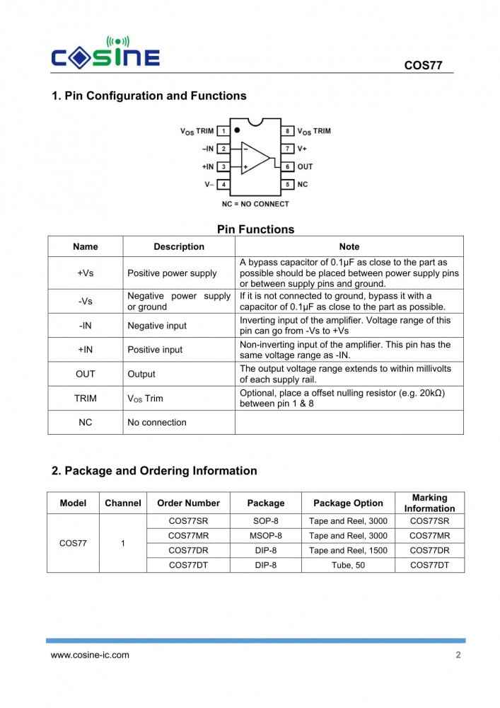 COS77DT datasheet page 2