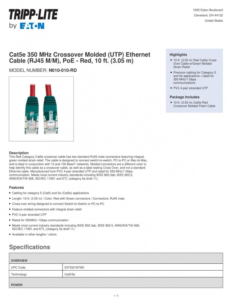 N010-010-RD technical document page 1