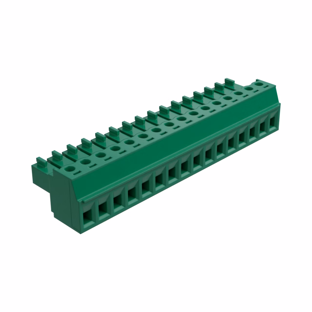 3.81mm Pitch Eurostyle Horizontal Plug, with Standard Imprinting, Green Housing, 16 Circuits for sale