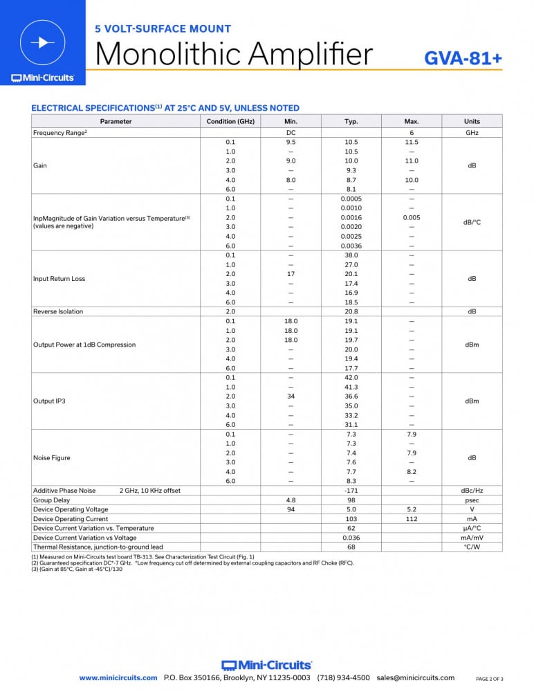 GVA-81+ datasheet page 2