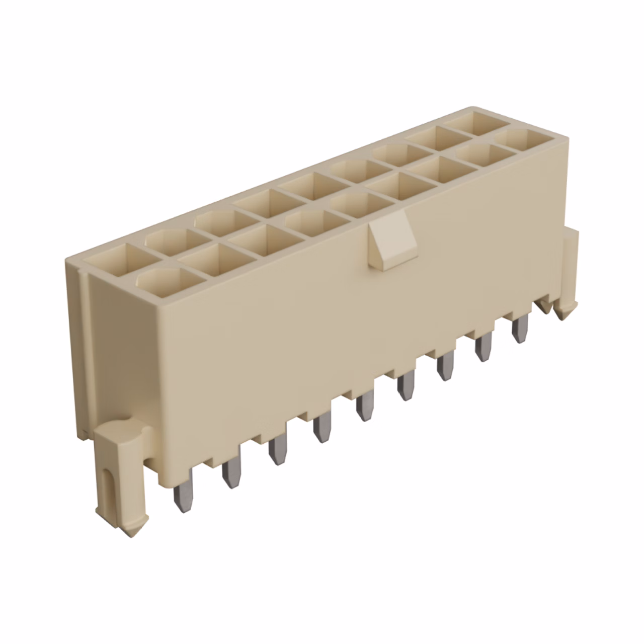 Mini-Fit HCS Header, 4.20mm Pitch, Dual Row, Vertical, with Snap-in Plastic Peg PCB Lock, 18 Circuits, Nylon 6/6 94V-0, Matte Tin (Sn) Plating, without Drain Holes for sale