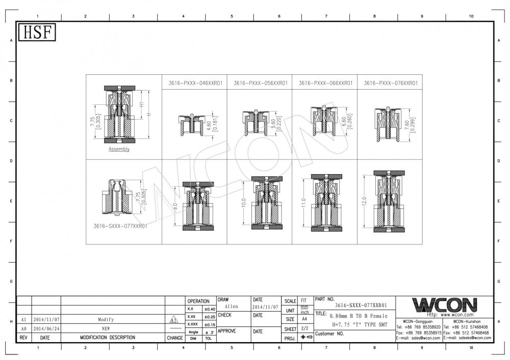 Wcon 3616-S060-077S1R01 technical drawing page 2