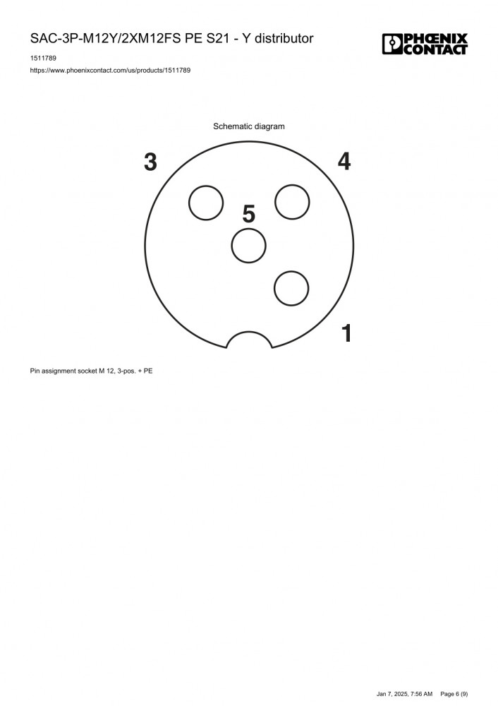 Phoenix Contact 1511789 connector assignment page