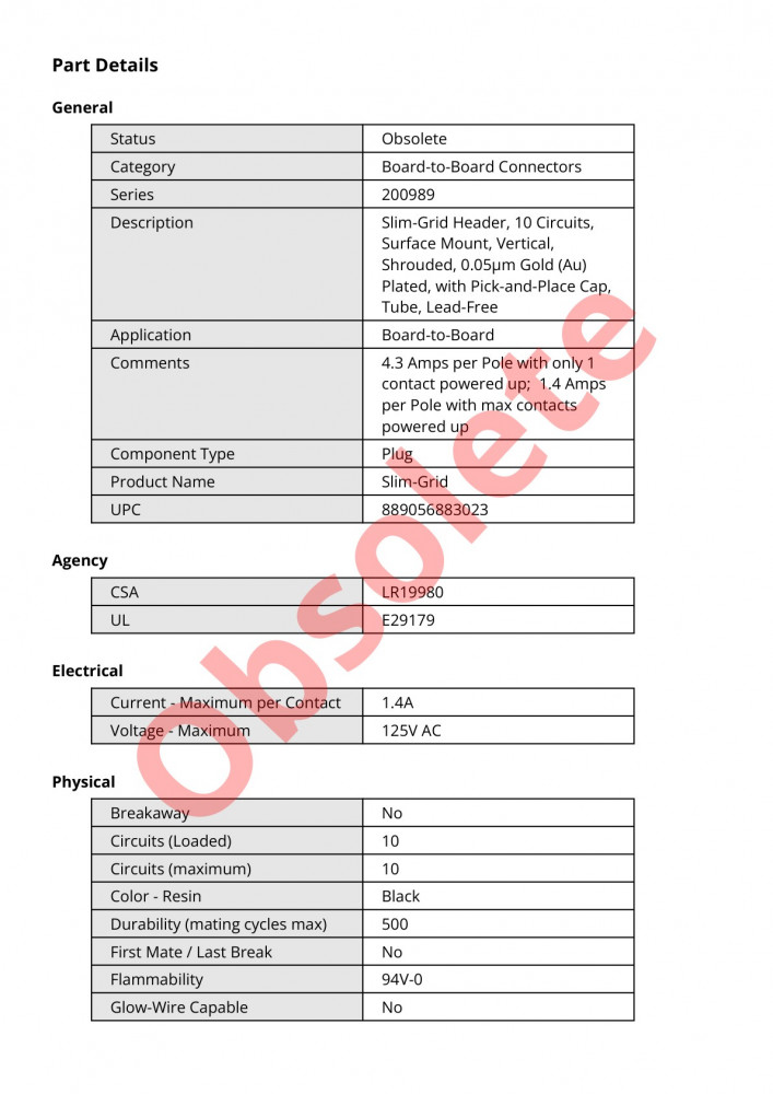 MOLEX 2009891010 technical document page 2