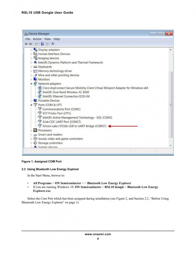 RSL10 USB Dongle User Guide page 4