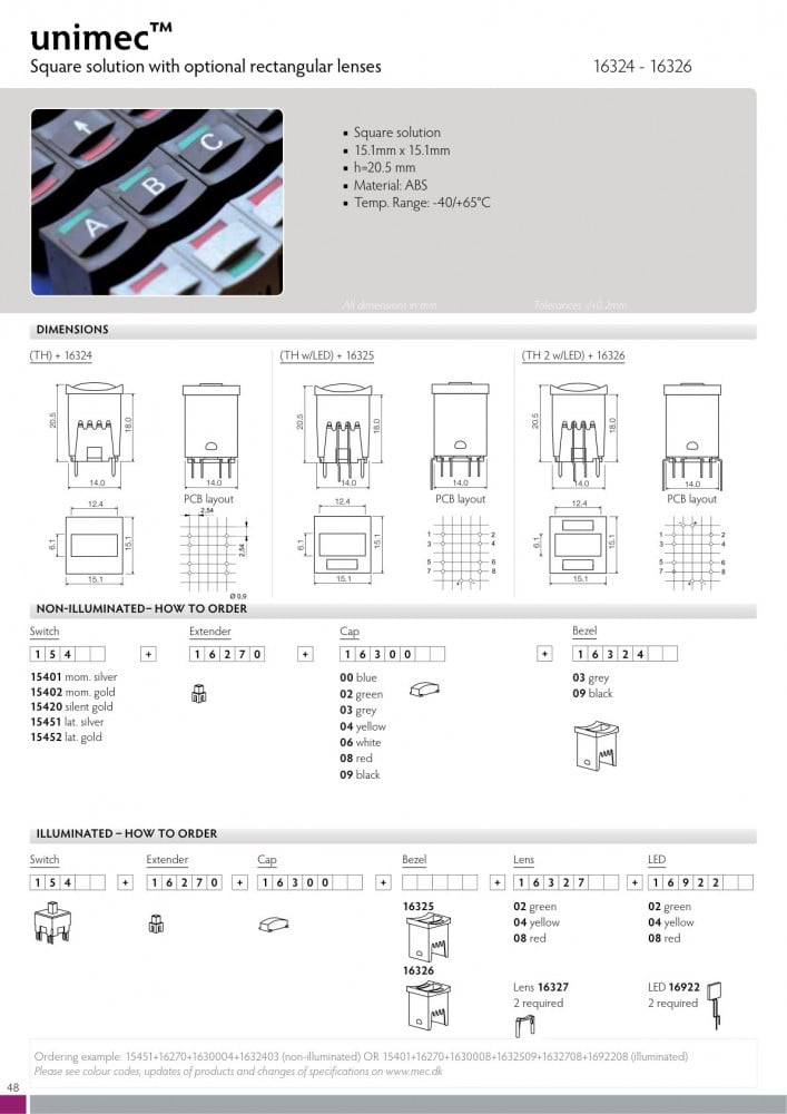 APEM unimec technical document page 3