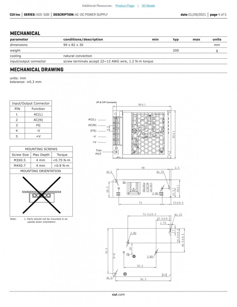 VGS-50B-12 datasheet page 4