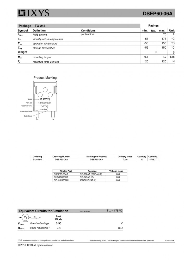DSEP60-06A datasheet page 3